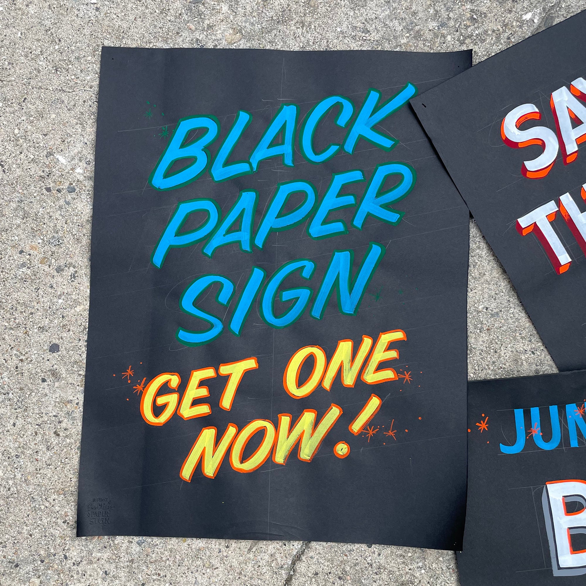 Black Paper Sign – She Chimp Paper Signs